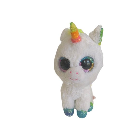 Ty | Toys | Ty Beanie Boos Pixy White Unicorn Rainbow Mane Plush Beanie ...
